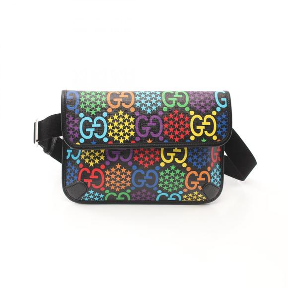Gucci | Bags | Gucci Gg Psychedelic Waist Bag Canvas Leather Black ...